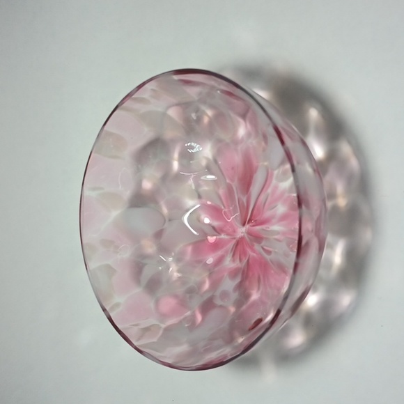 Vintage | Accents | Rare Vtg Spangle Glass Bowl Pink White Splatter ...